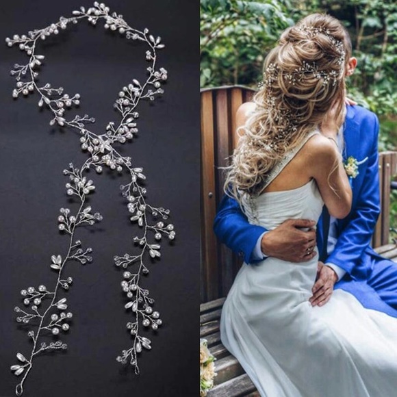 Accessories | Chain Leaf Vine Tiara Hair Wedding Romanti Crystal | Poshmark